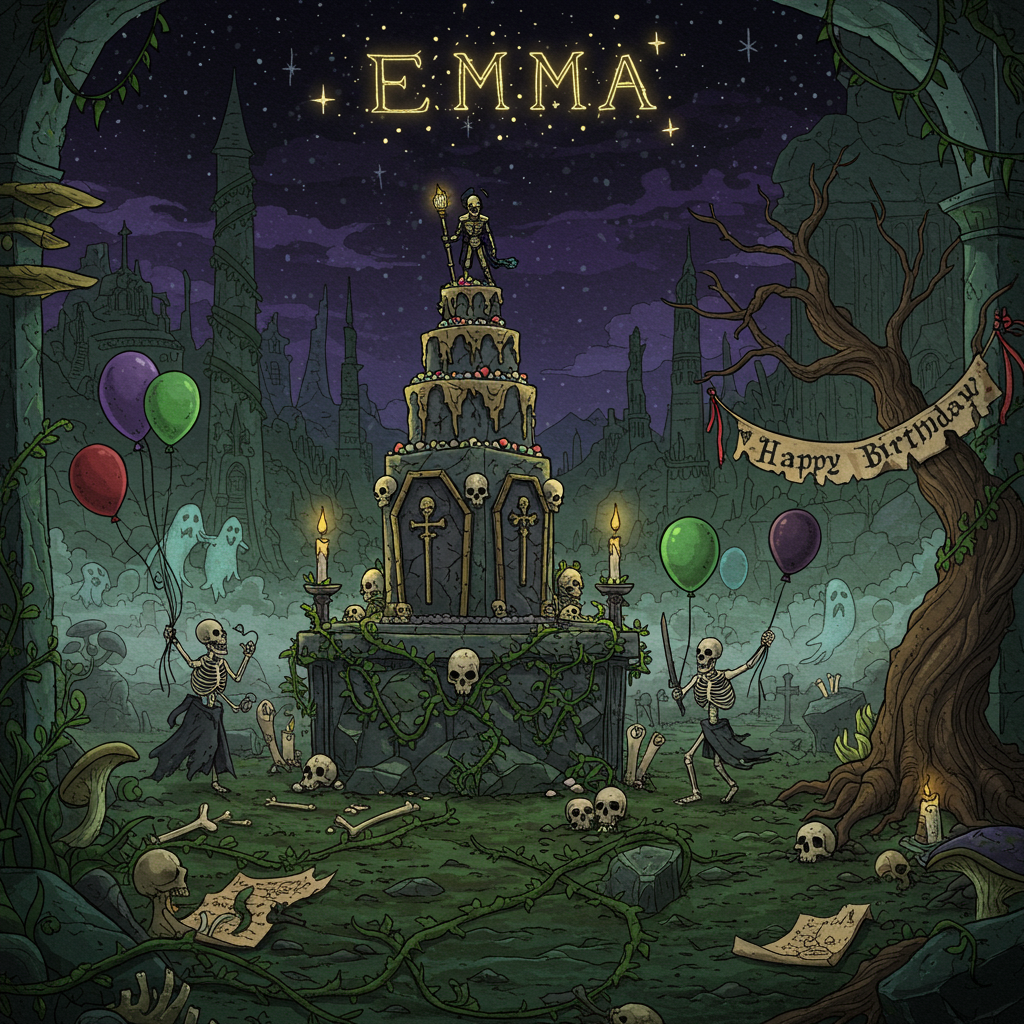 Gothic Celebration Birthday Cards - Silly Robot Cards