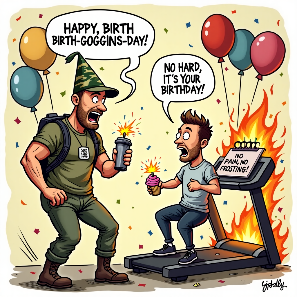 Staying Hard Birthday Cards - Silly Robot Cards