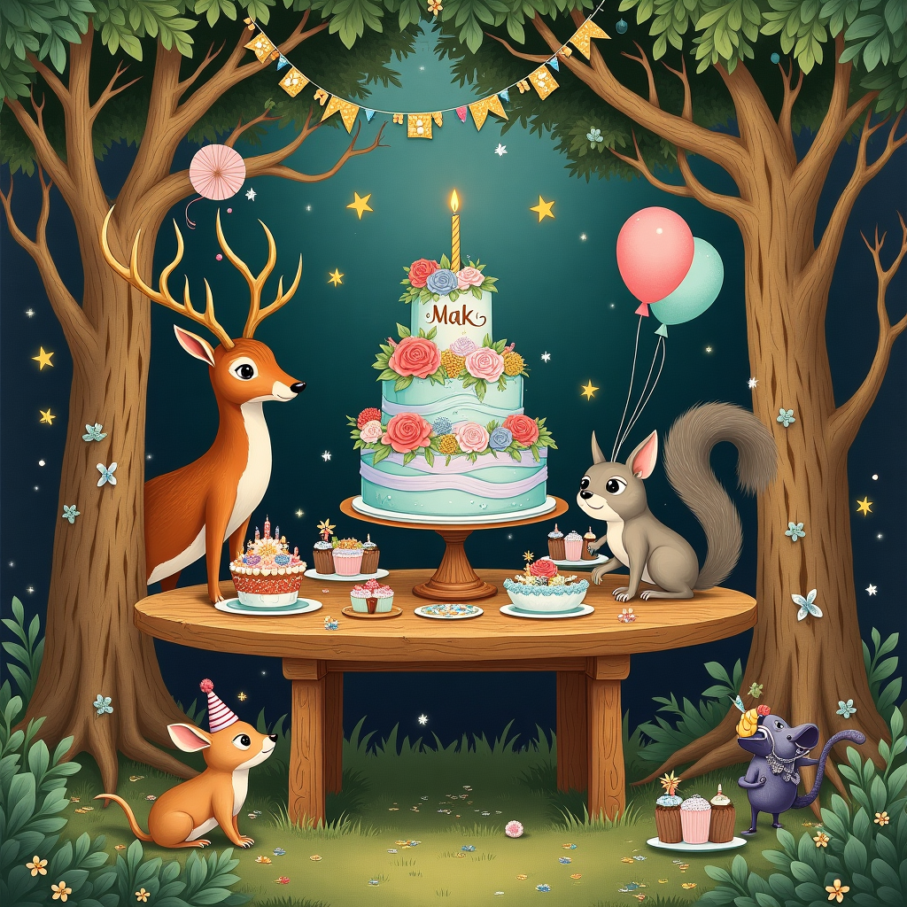 Animals at a Party Birthday Cards - Silly Robot Cards