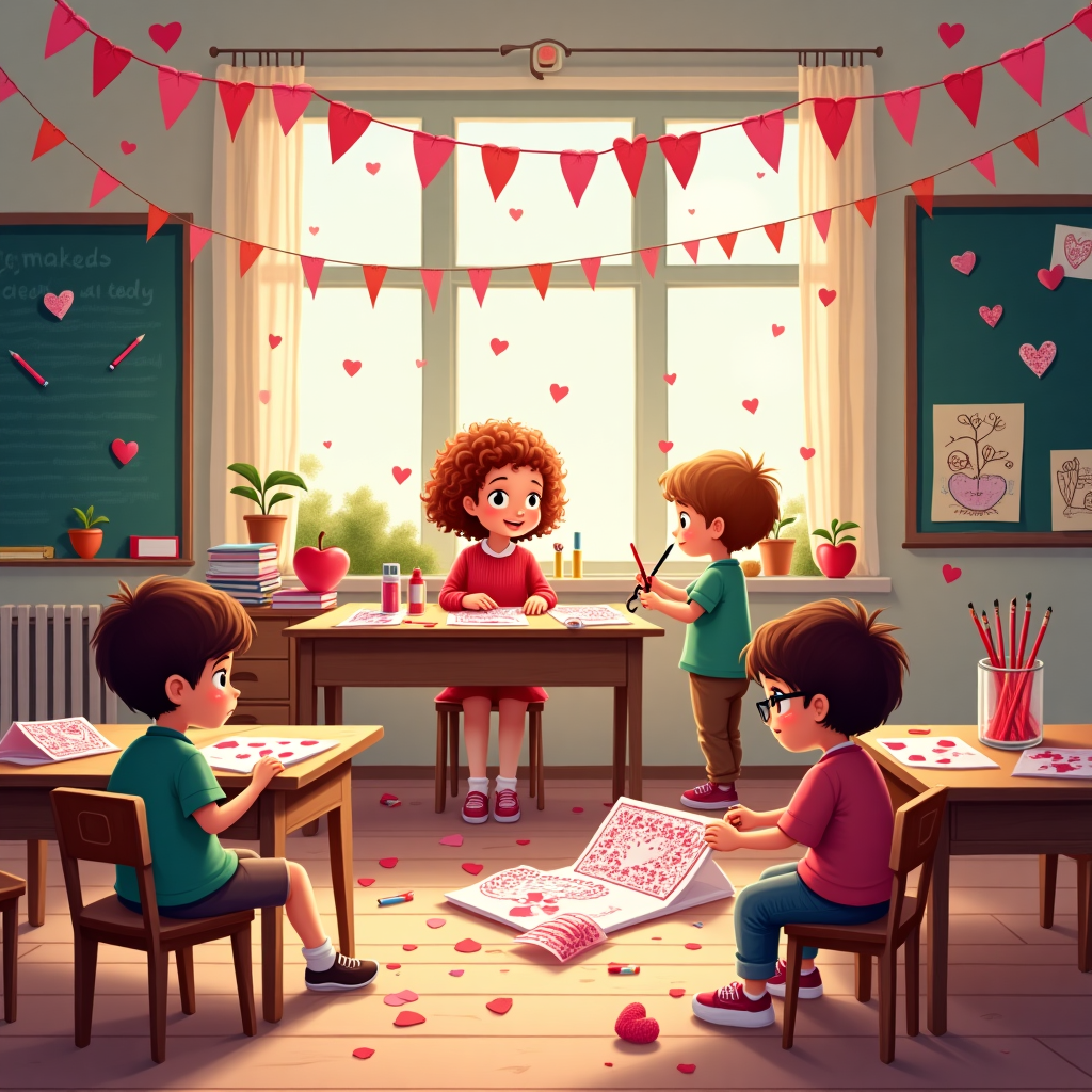 Colorful Environment Valentines Cards - Silly Robot Cards