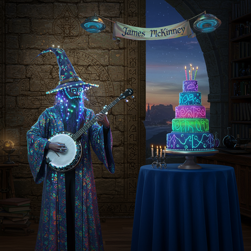 Technology and Magic Fusion Birthday Cards - Silly Robot Cards