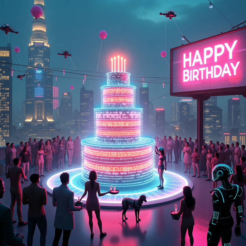 Futuristic Themes Birthday Cards - Silly Robot Cards