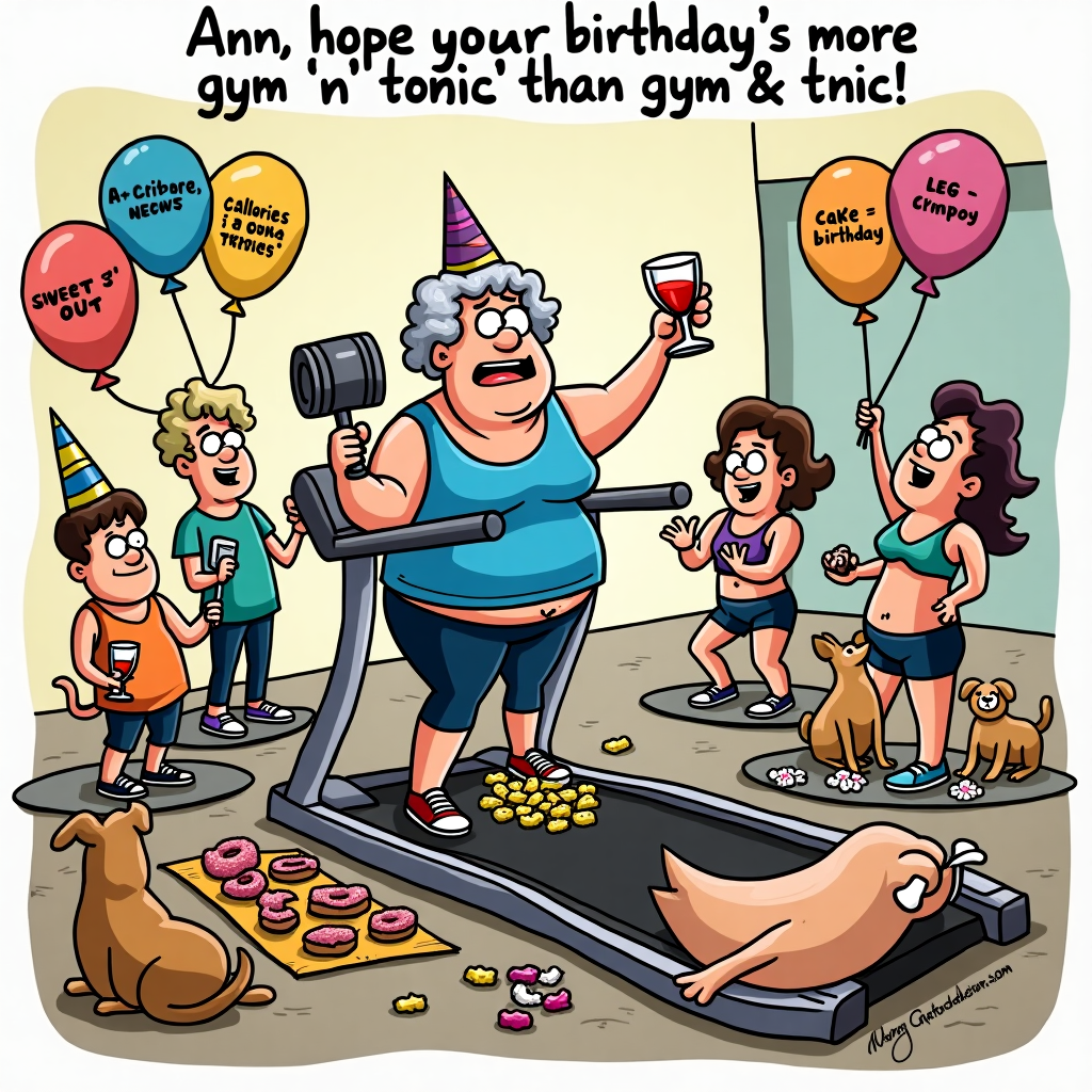 80s Workout Birthday Cards - Silly Robot Cards