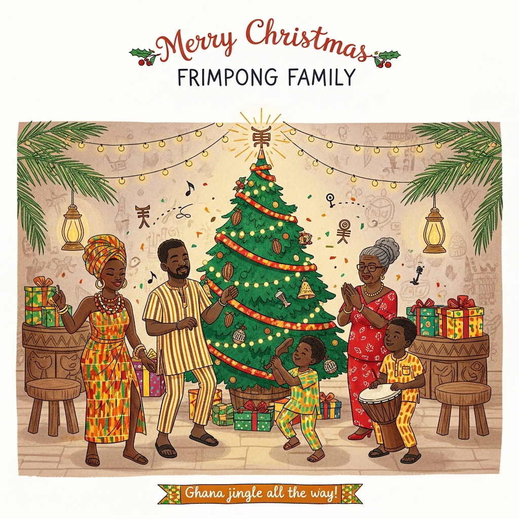 Gye Nyame Symbol Christmas Cards - Silly Robot Cards