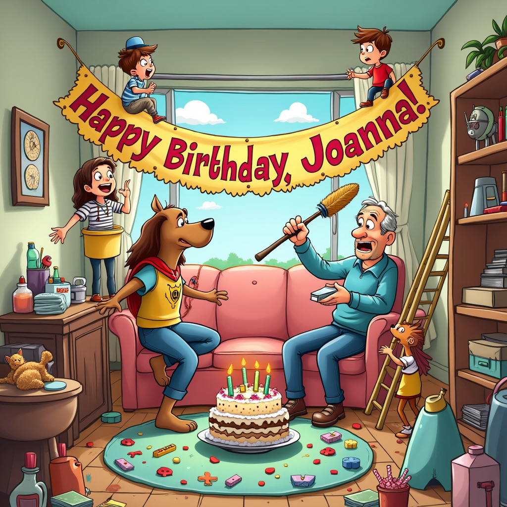 Cleaning Birthday Cards - Silly Robot Cards