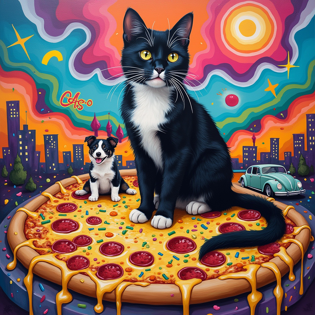 2) Birthday AI Generated Card - Tuxedo cat, Orange county, Art and ...