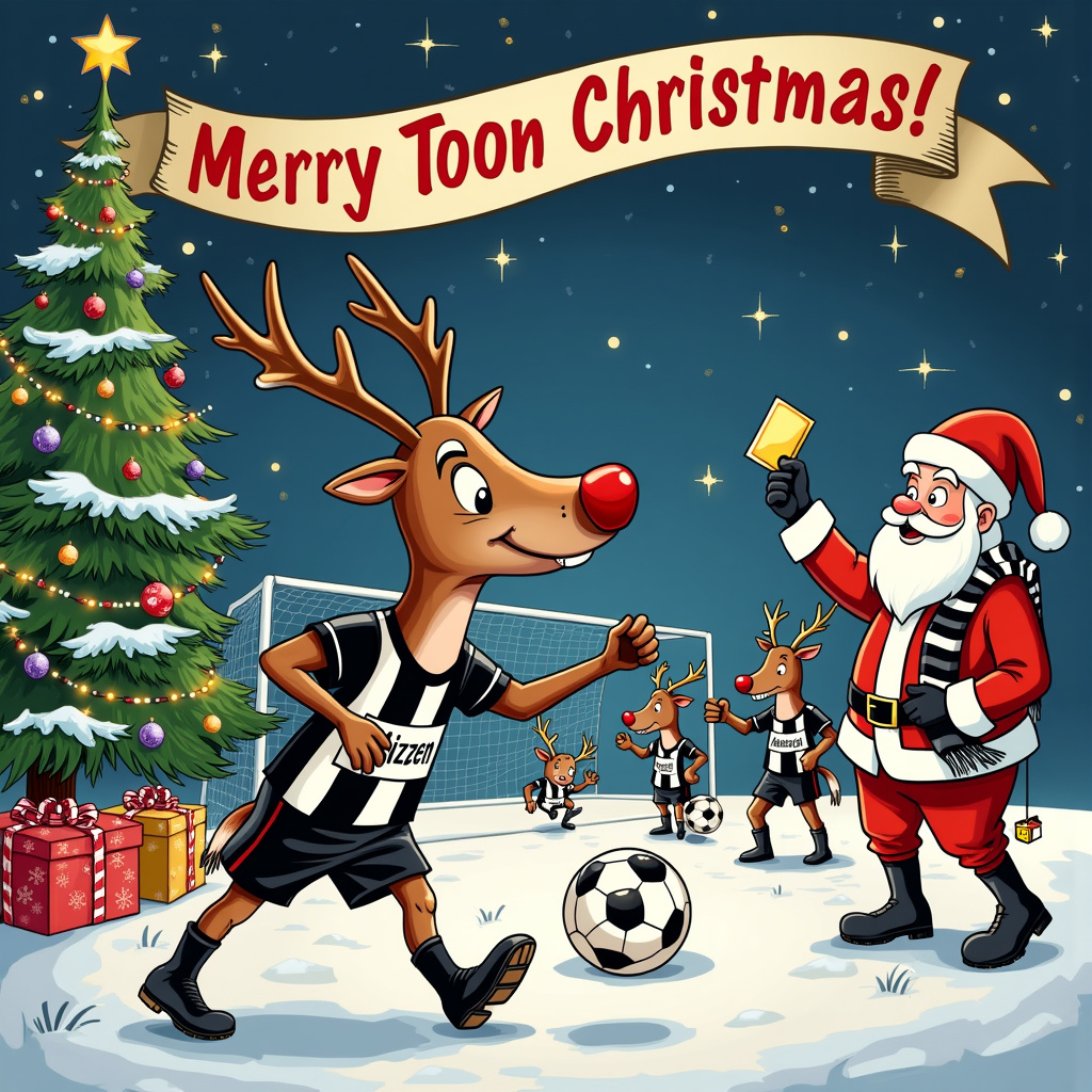 1) Christmas AI Generated Card - Reindeer, Newcastle United , Football ...