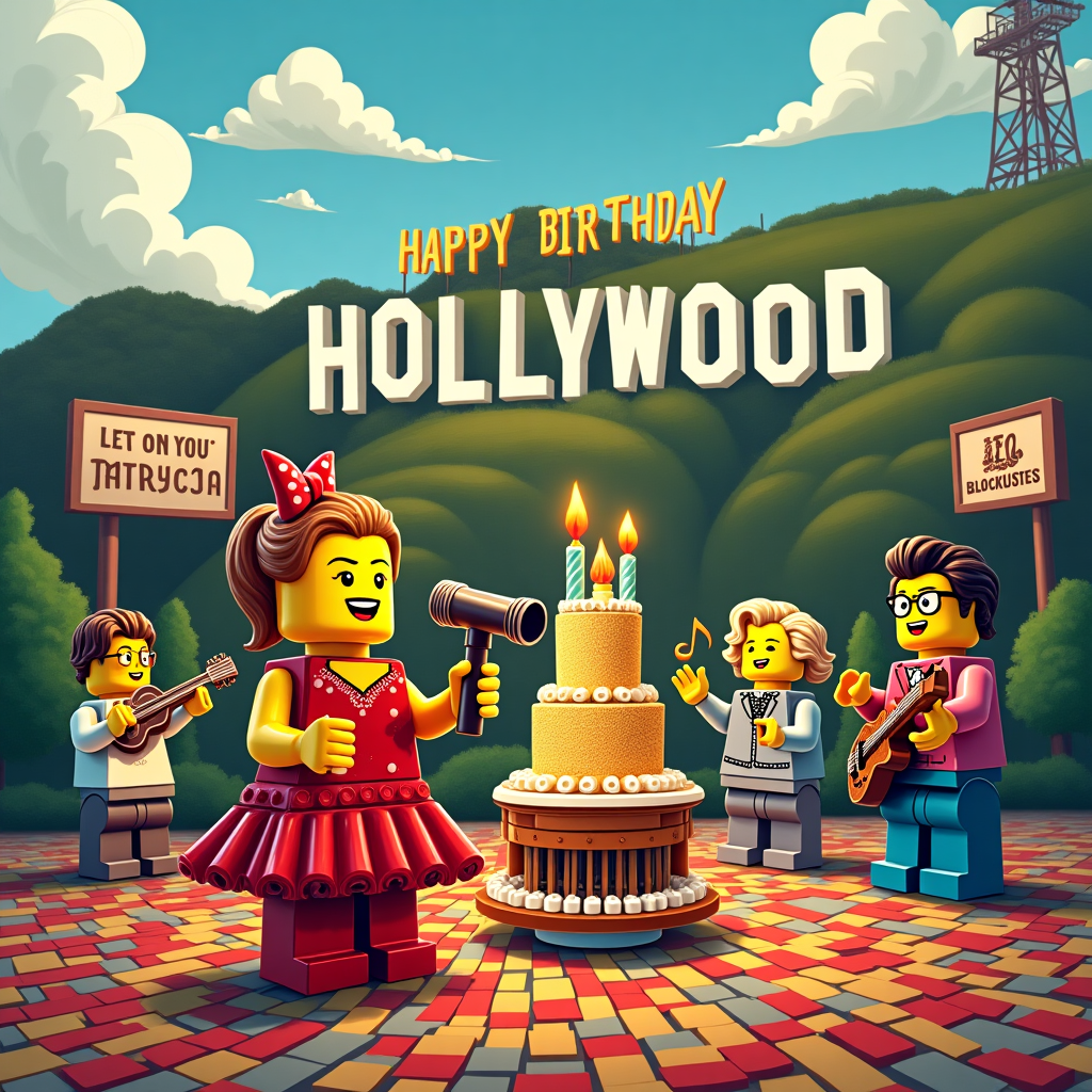 1) Birthday AI Generated Card - Lego birthday girl who loves singing ...