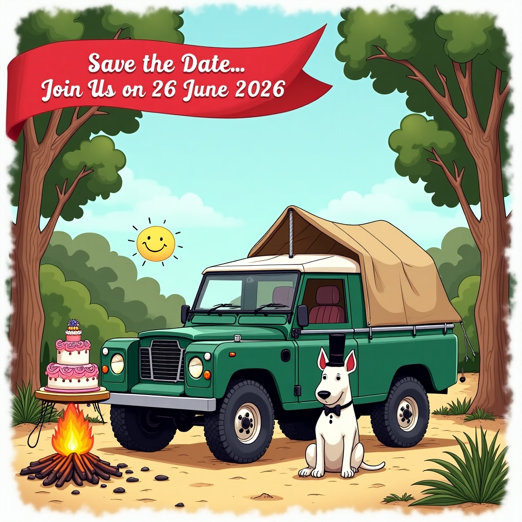 Land Rover Defender 90 Series Wedding Cards - Silly Robot Cards