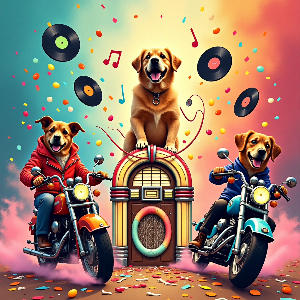 2) Birthday AI Generated Card - Grease 2, and Dogs (315e8)