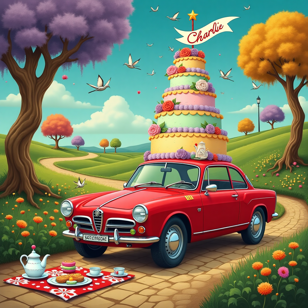 Surreal Landscapes Birthday Cards - Silly Robot Cards