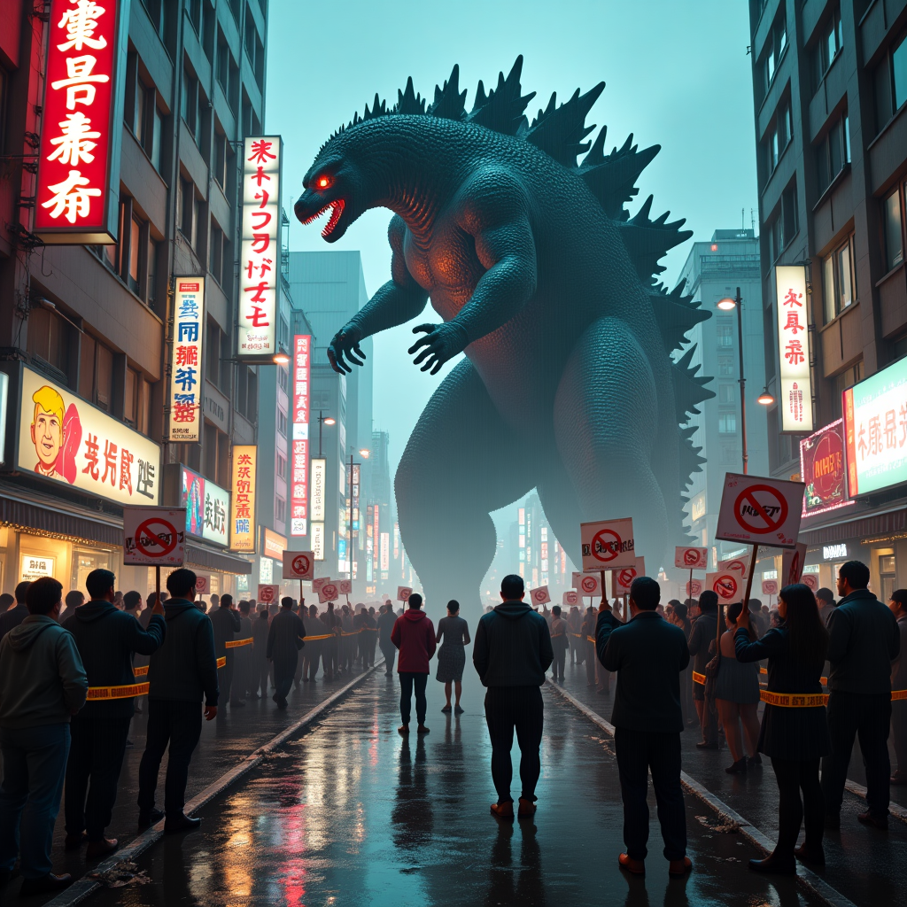 Godzilla vs. Donald Trump Birthday Cards - Silly Robot Cards