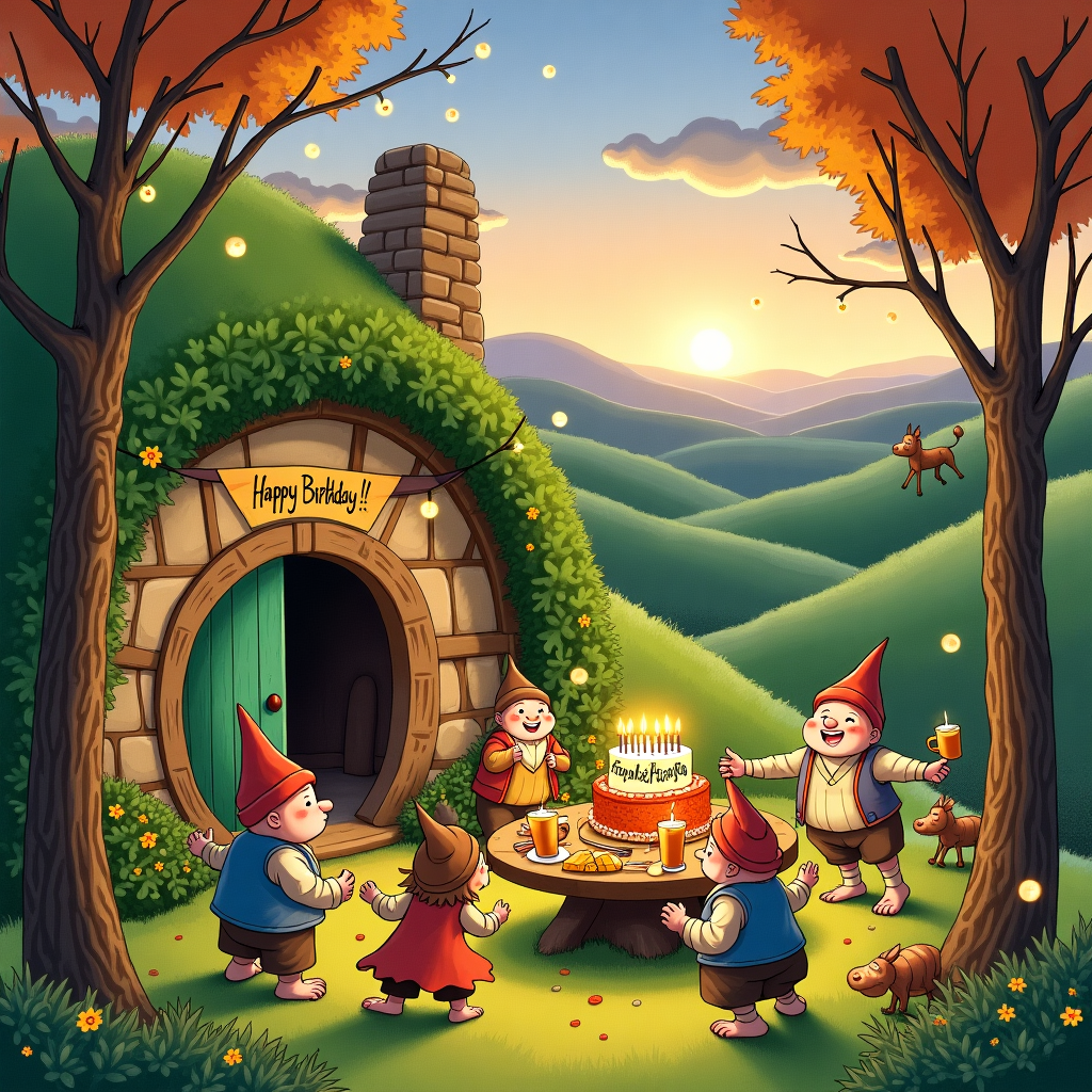 Hobbits and Fantasy Birthday Cards - Silly Robot Cards