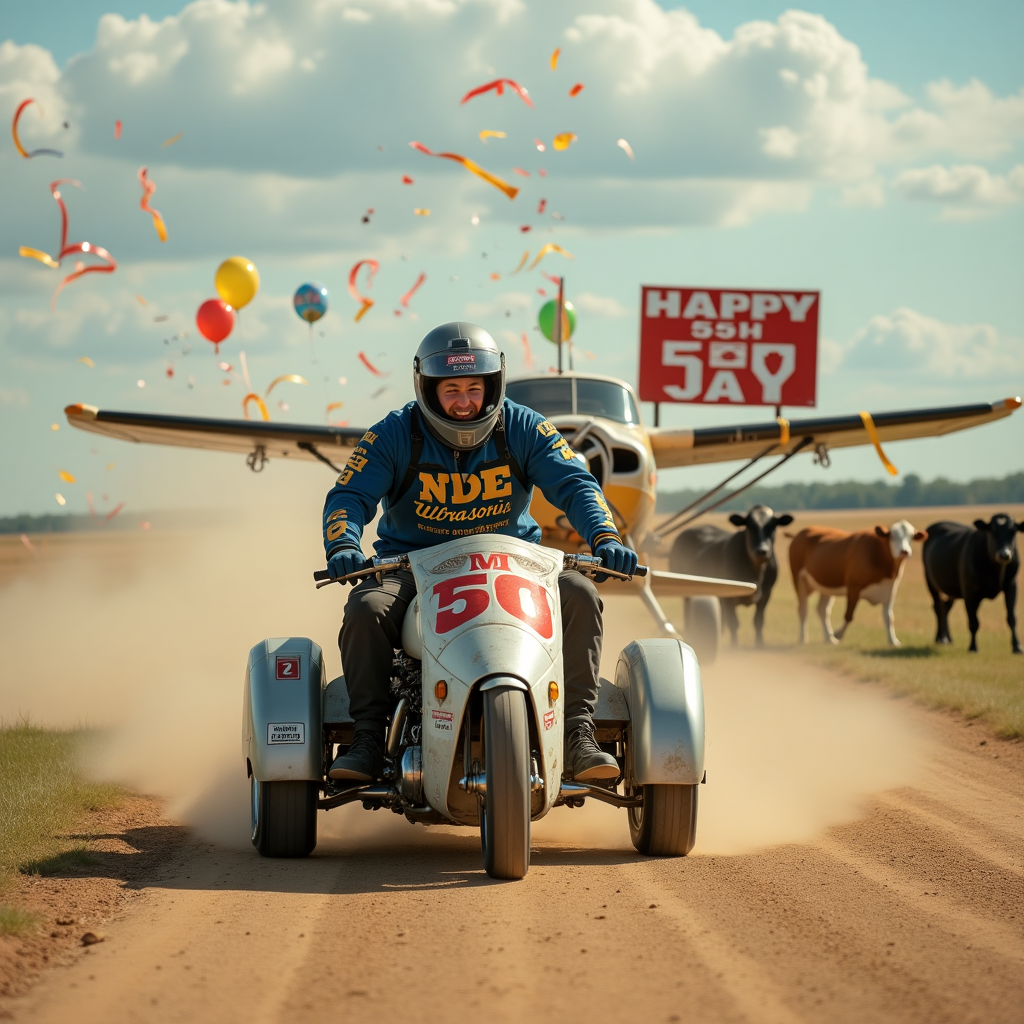 1) Birthday AI Generated Card - Jay 55 years old. small aircraft ...