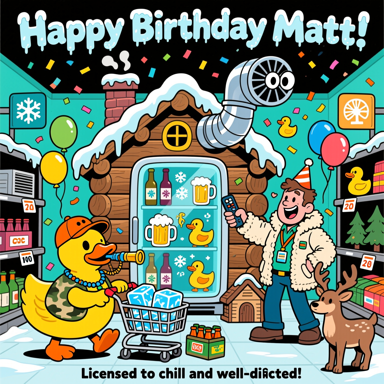 Cabin Birthday Cards - Silly Robot Cards