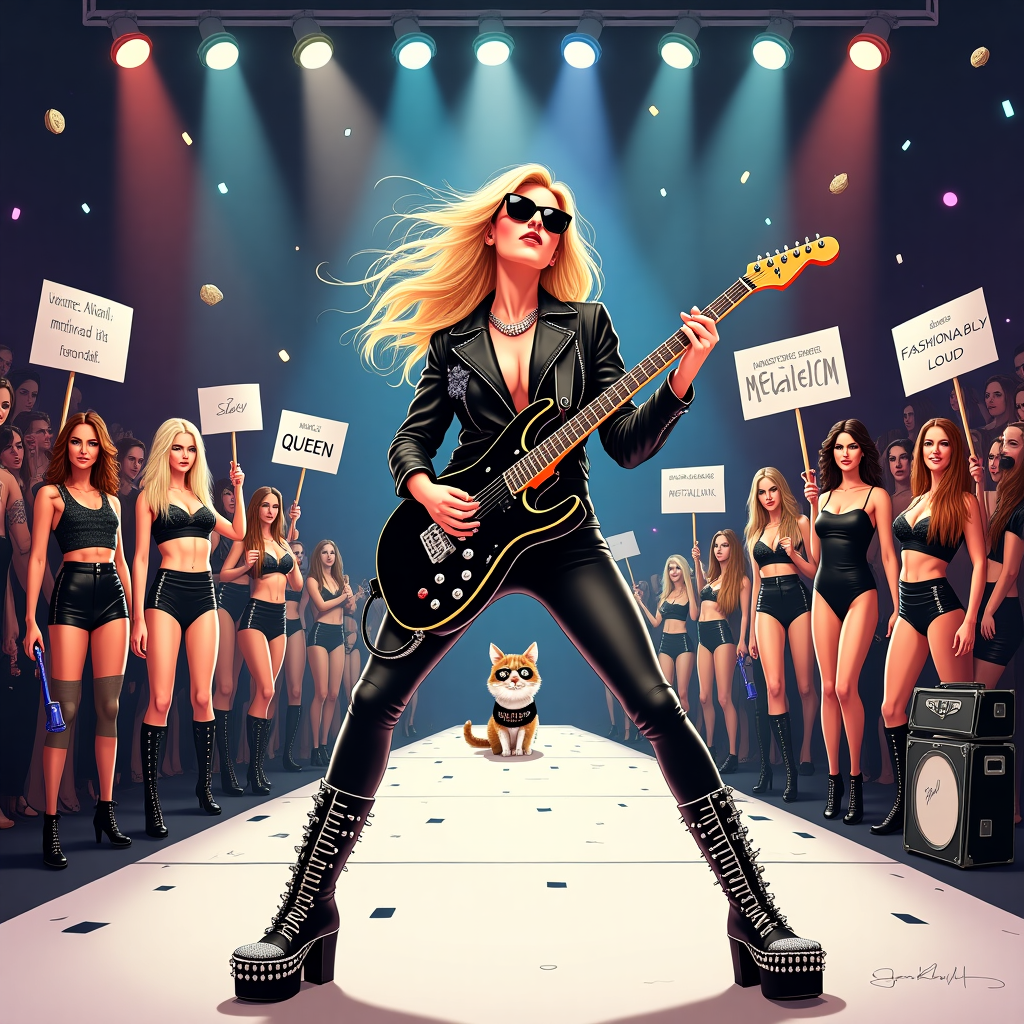 1) Birthday AI Generated Card - Fashion, Rock and Roll, and Memes (faaec)