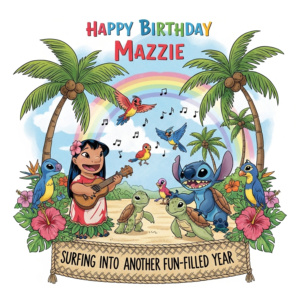 Lilo from Lilo and Stitch Birthday Cards - Silly Robot Cards