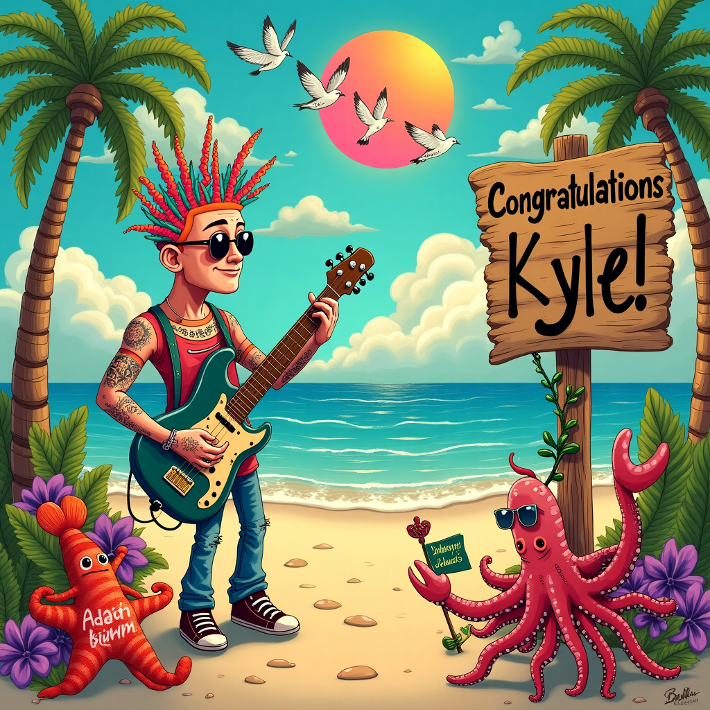 Guitarist Congratulations Cards - Silly Robot Cards