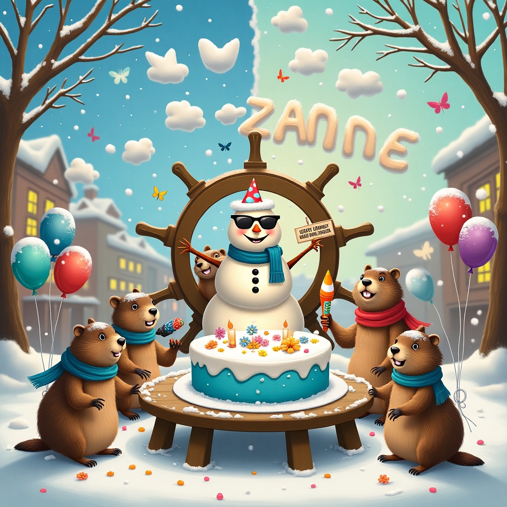 Groundhog Day Birthday Cards - Silly Robot Cards