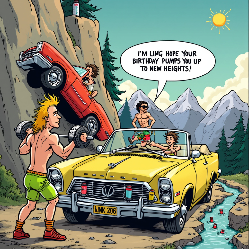 Gym Birthday Cards - Silly Robot Cards