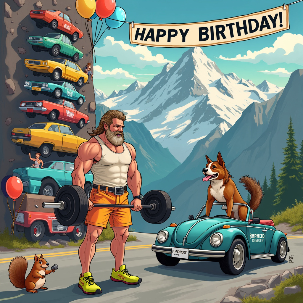 Mullet Birthday Cards - Silly Robot Cards