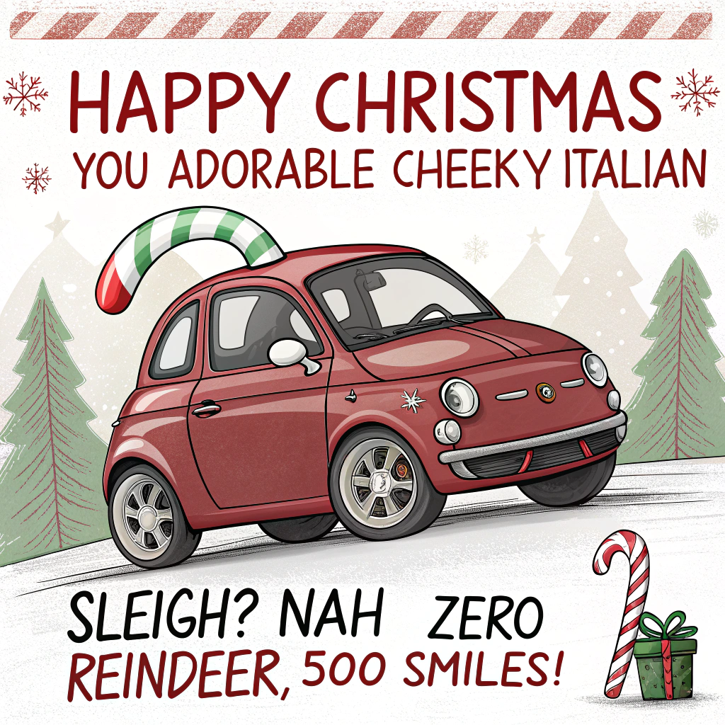 Food Elements in Holiday Christmas Cards - Silly Robot Cards