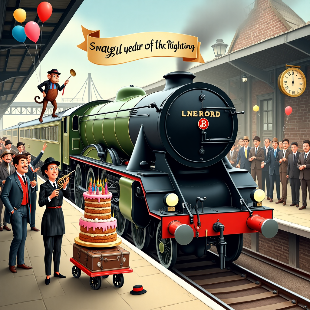 LNER B1 Locomotive Birthday Cards - Silly Robot Cards