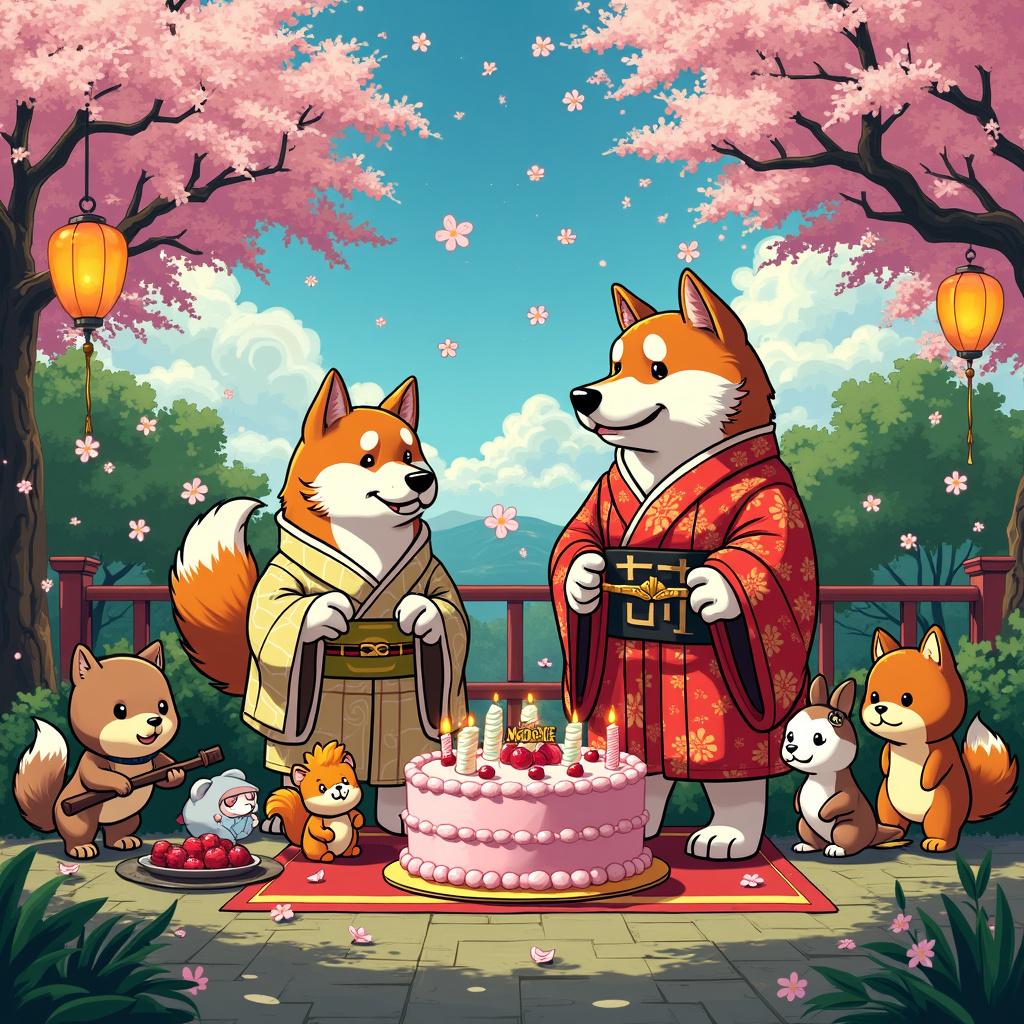 1) Birthday AI Generated Card - Japanese Akita, Japan, and Stained ...