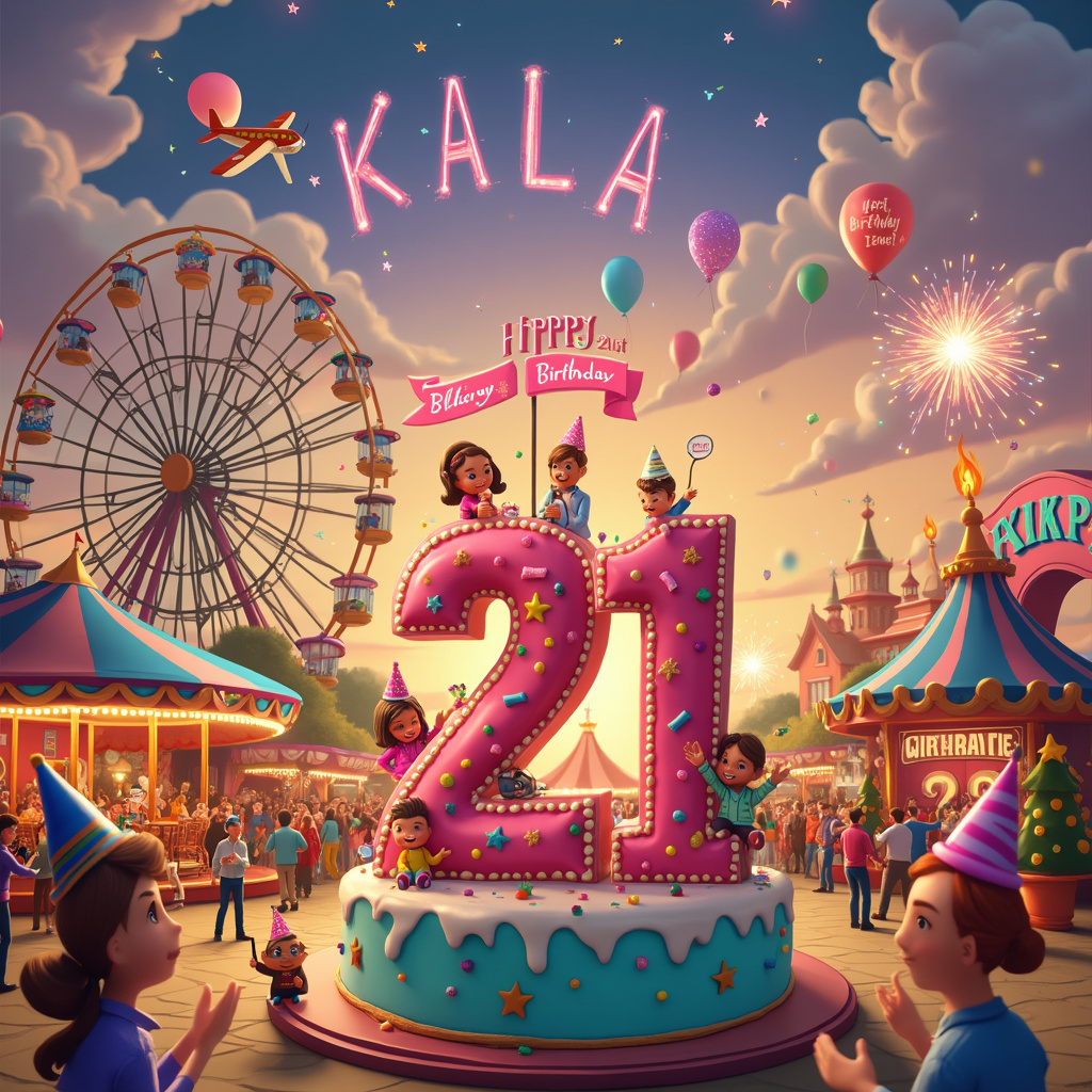 1) Birthday AI Generated Card - Happy 21st (8b590)