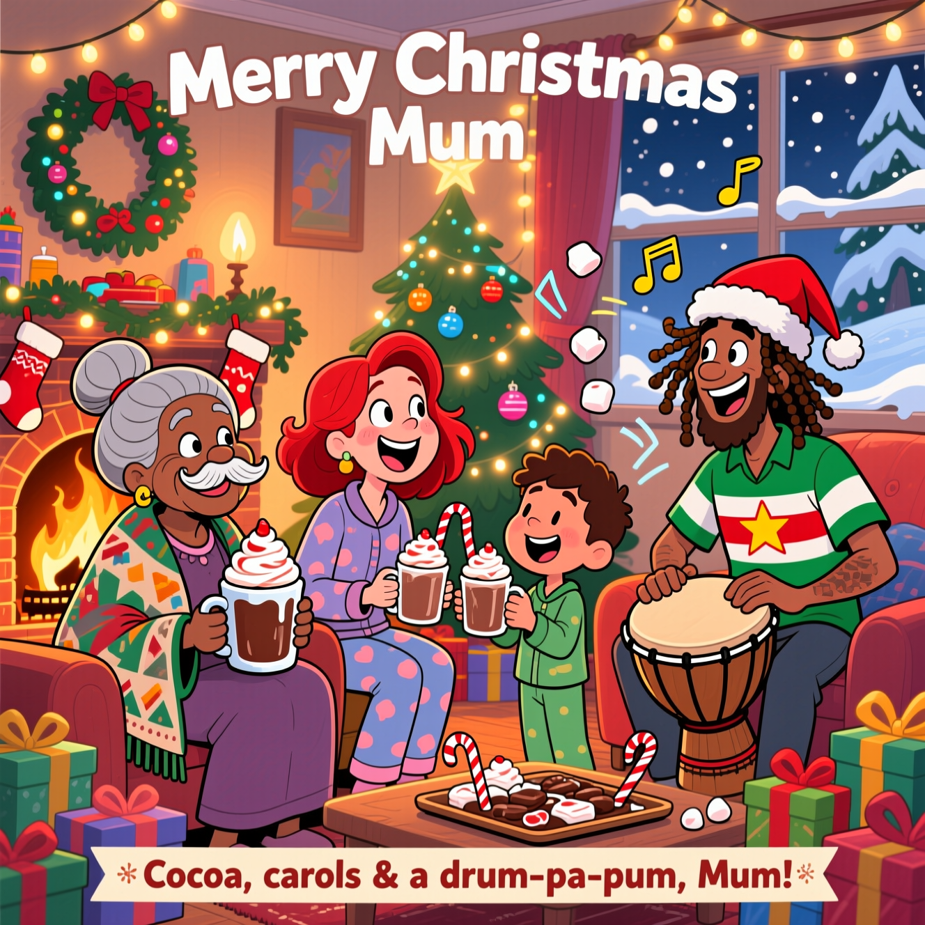 African Heritage Christmas Cards - Silly Robot Cards