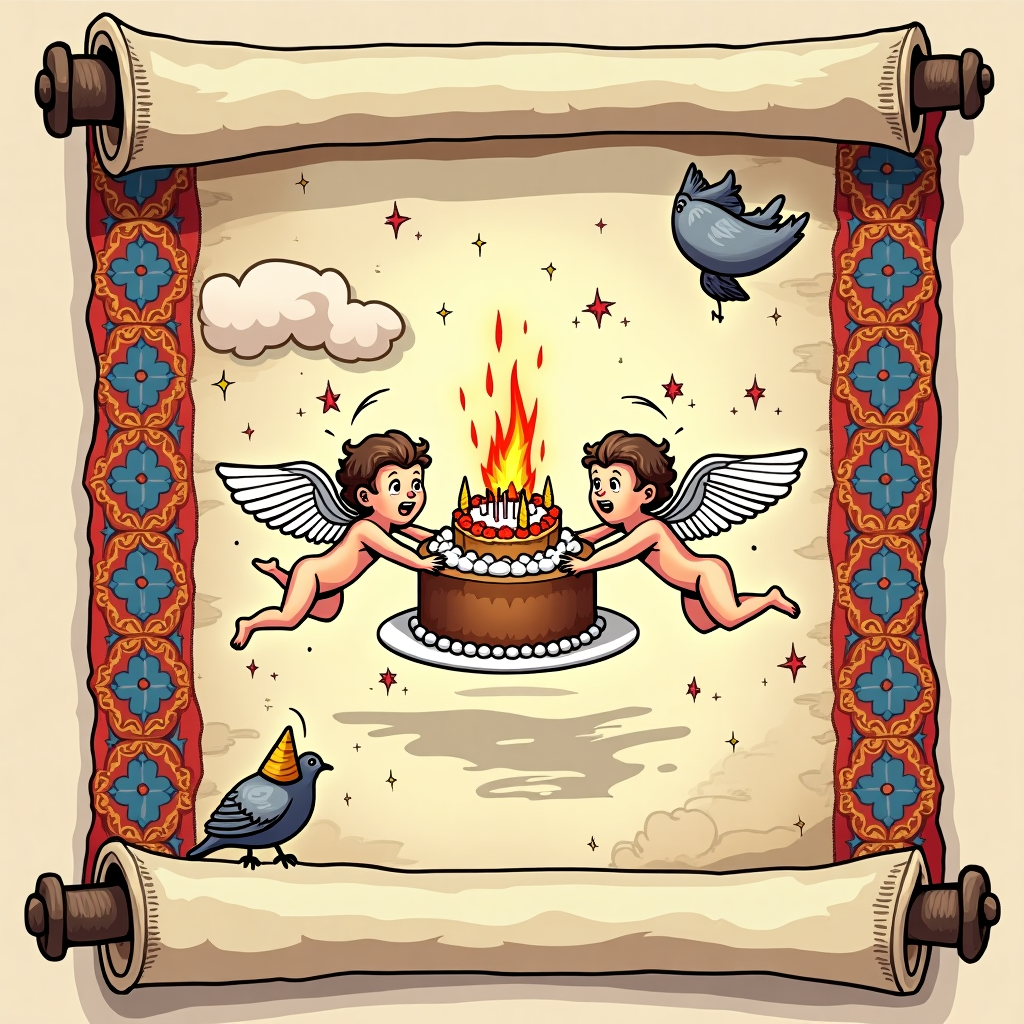 Angels and Cherubs Birthday Cards - Silly Robot Cards