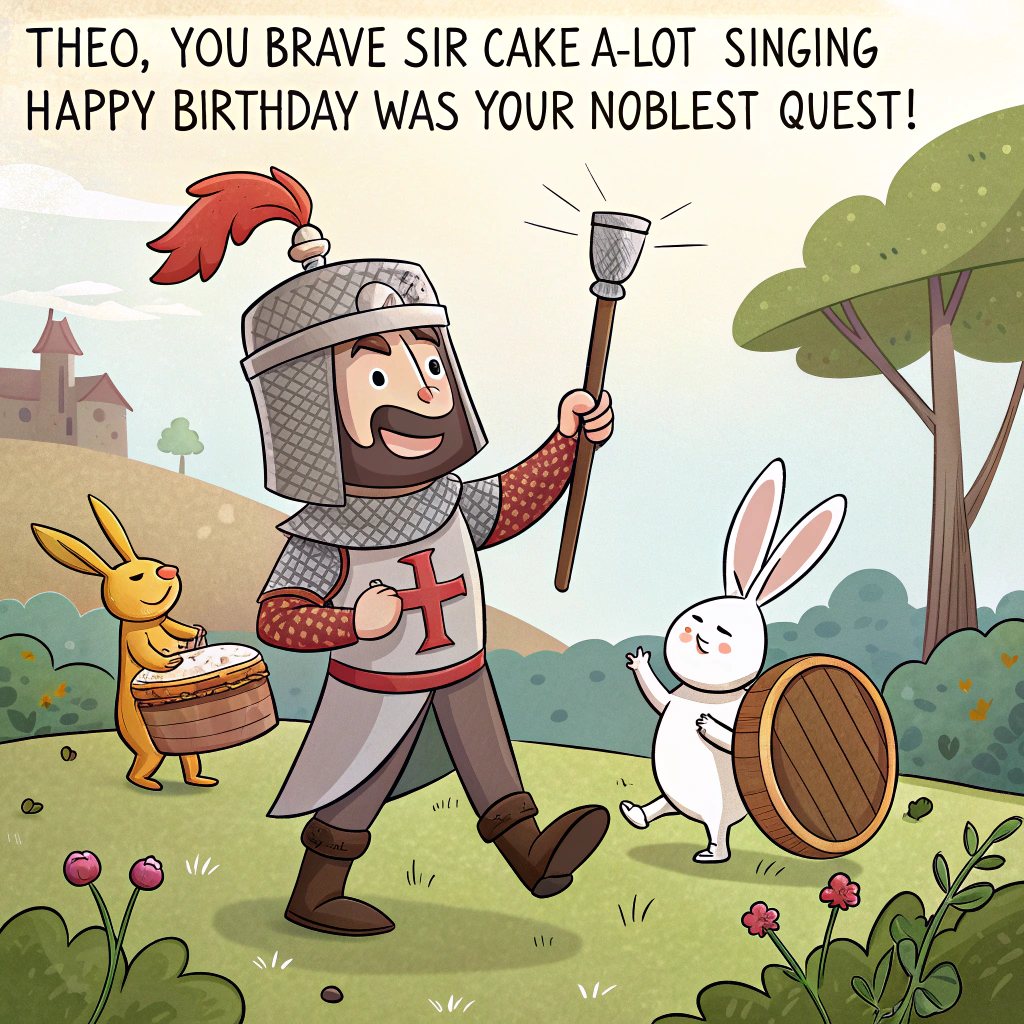1) Birthday AI Generated Card - Monty Python Holy Grail (42b35)