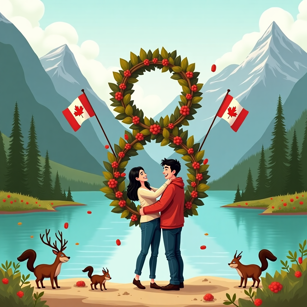 Cultural Blend (Colombian and Canadian) Anniversary Cards - Silly Robot ...