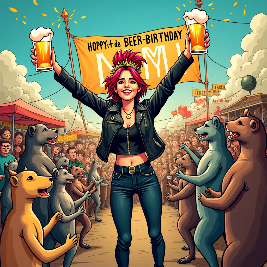 Punk Rock Celebration Birthday Cards - Silly Robot Cards