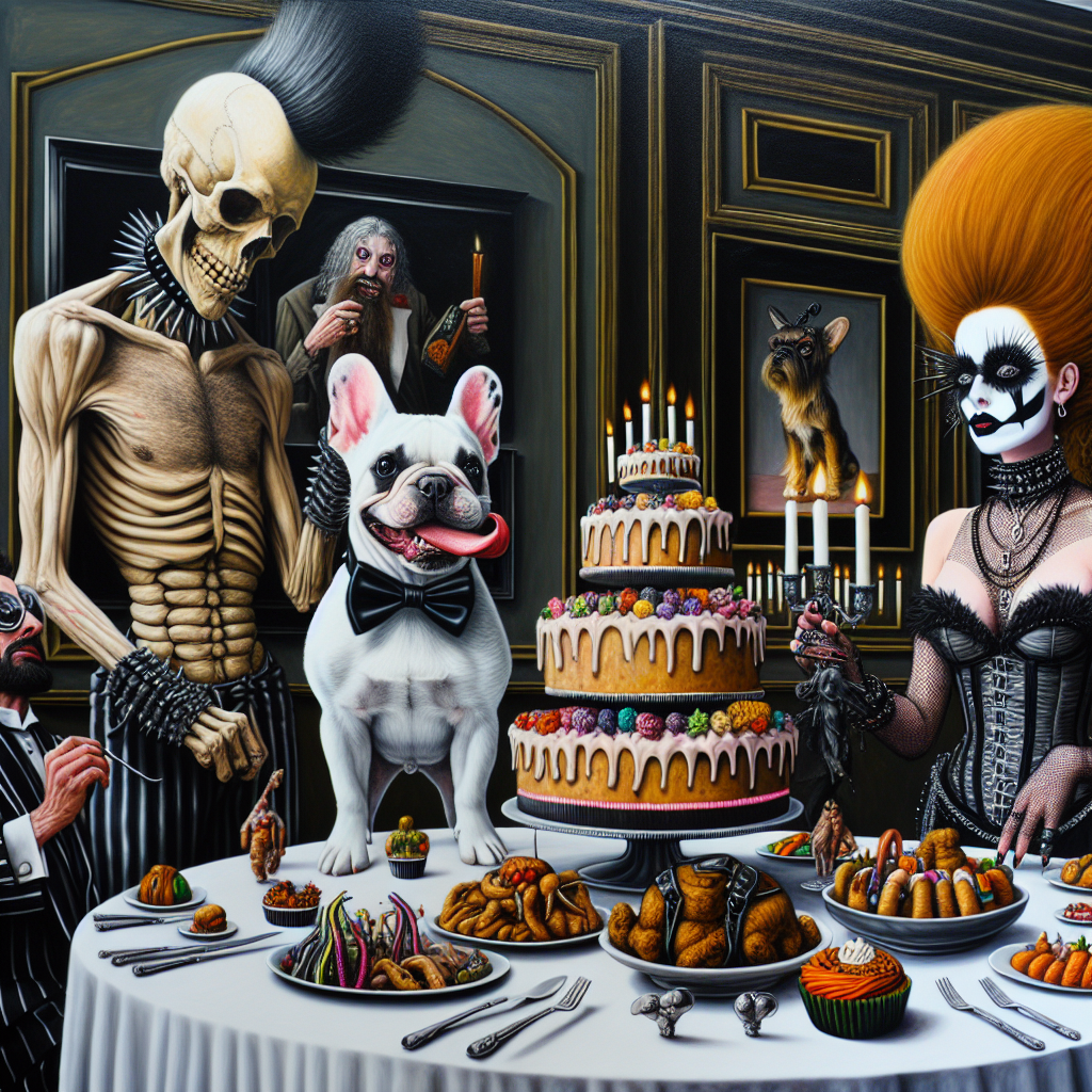 2) Birthday AI Generated Card - White french bulldog, Desserts made ...