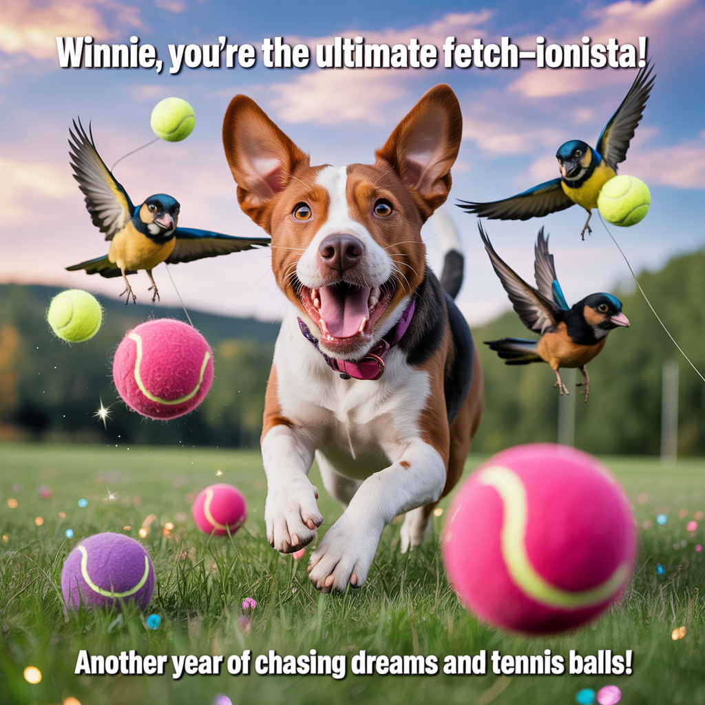 Dog on a Rope Birthday Cards - Silly Robot Cards