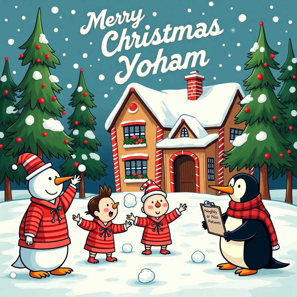 Festive Landscape Christmas Cards - Silly Robot Cards