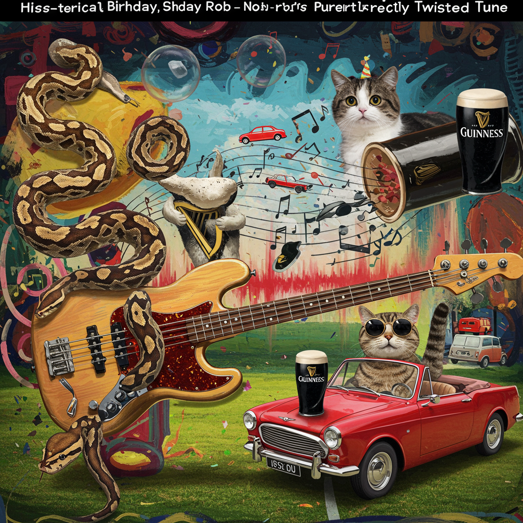 1) Birthday AI Generated Card - Python, Fawn tabby cat, Black & White ...